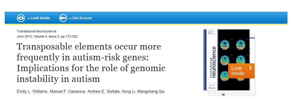Our Latest Study: The Link between Mobile Element Content and Autism ...